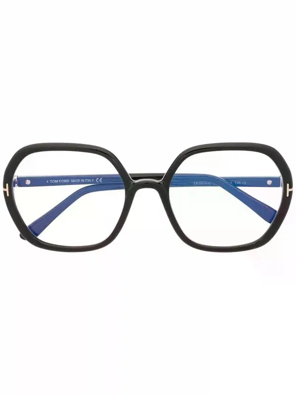 TOM FORD Oversized Round Frame Glasses - Black