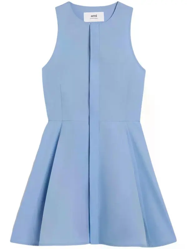 AMI Paris Sleeveless Flared Minidress - Blue