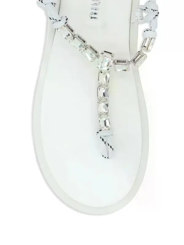Miu Miu Riviere Leather Thong Sandals