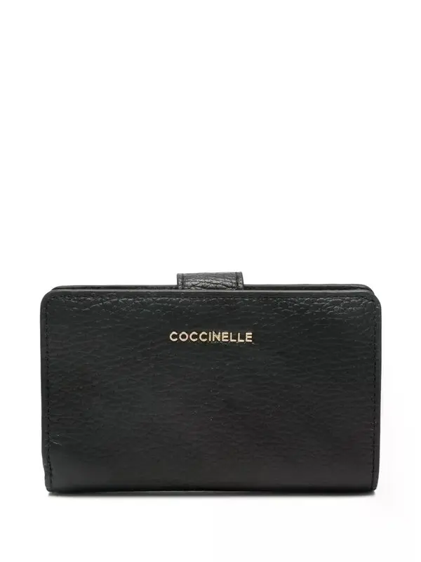 COCCINELLE Metallic Soft Leather Wallet - Black