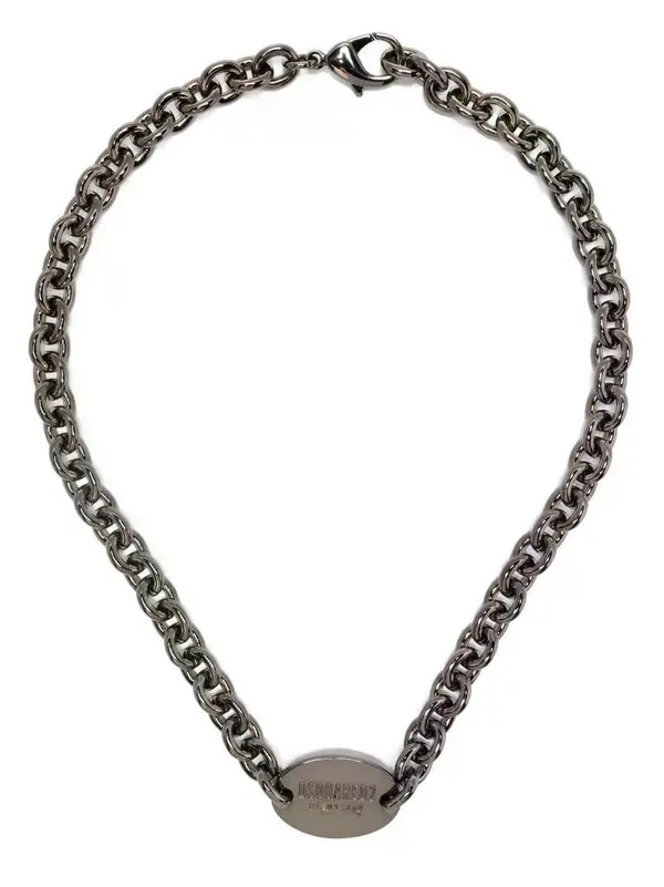 Dsquared2 Logo-plaque Chain-link Necklace - Black