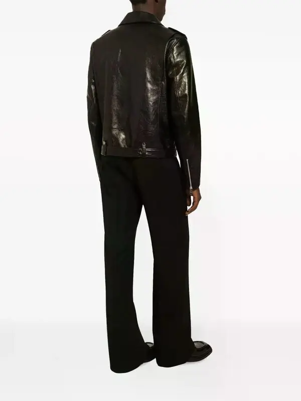 Dolce & Gabbana Grained Leather Biker Jacket