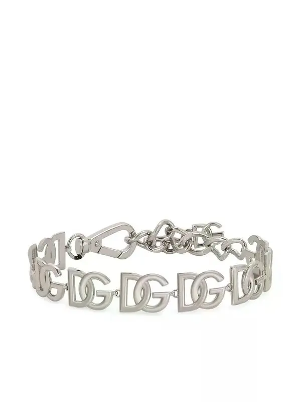 Dolce & Gabbana Tone Brass Dg Logo Chain Choker