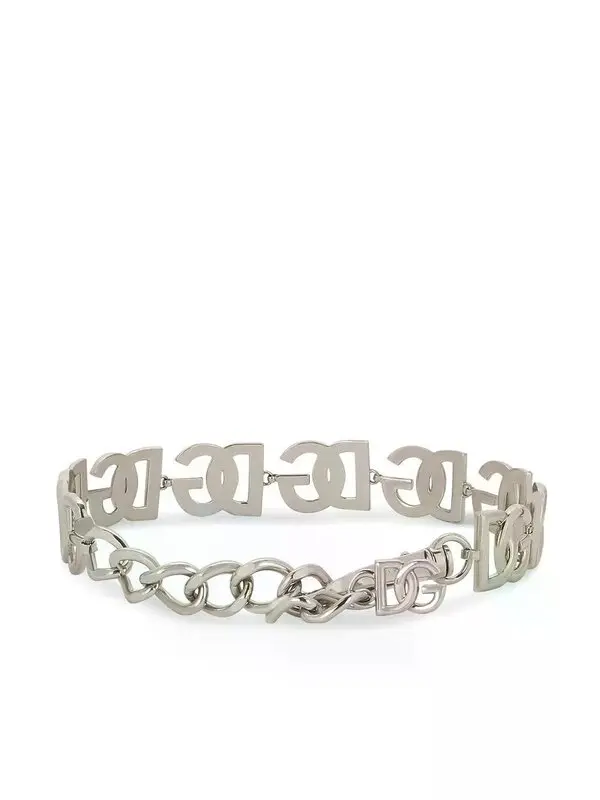 Dolce & Gabbana Tone Brass Dg Logo Chain Choker