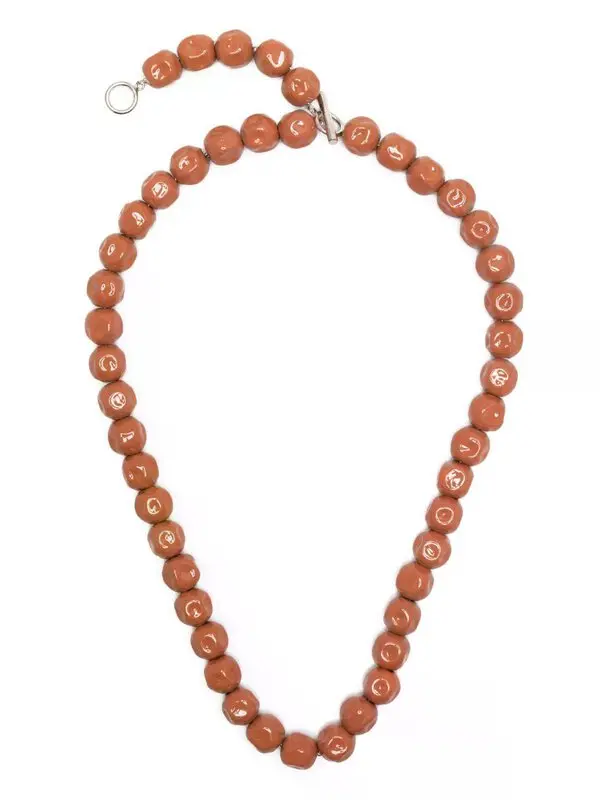 JIL SANDER Enamel Beaded Necklace - Brown