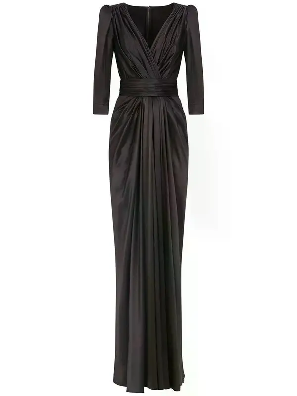 Dolce & Gabbana V-neck Silk Evening Gown