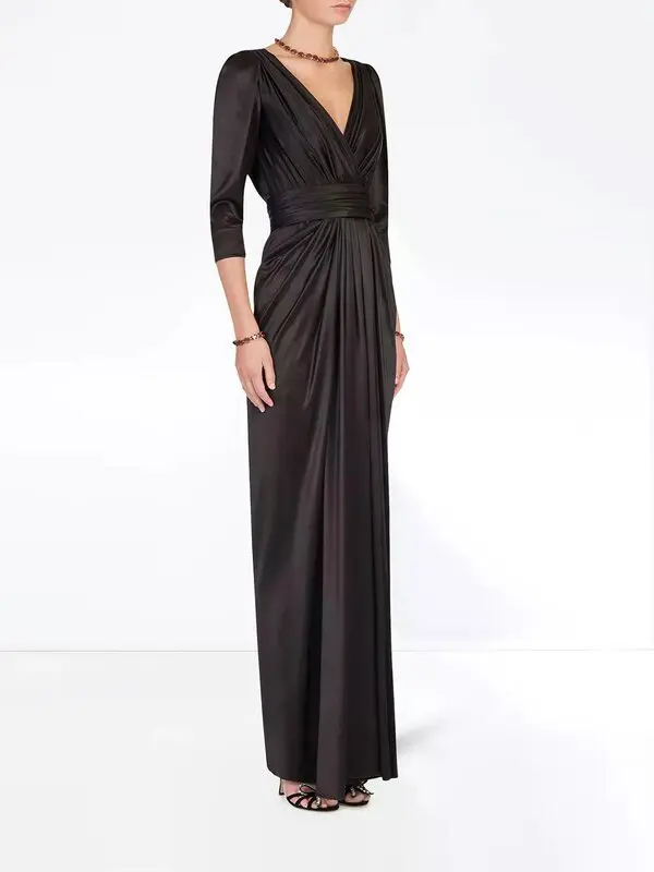 Dolce & Gabbana V-neck Silk Evening Gown