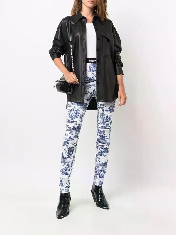Philipp Plein Embroidered High-rise Leggings