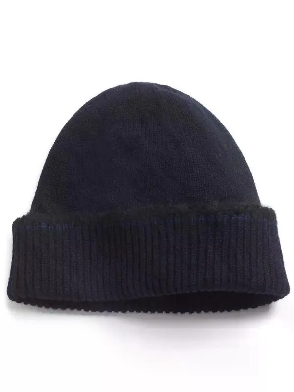 BARRIE Shearling-trim Cashmere Beanie - Blue