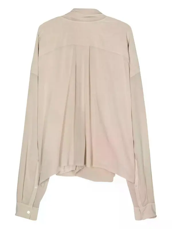 QUIRA Crepe Silk Shawl Blouse