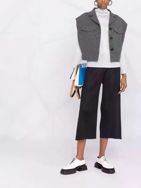 Issey Miyake Plissé Mock Neck Top