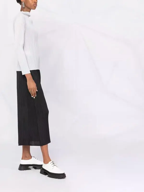 Issey Miyake Plissé Mock Neck Top