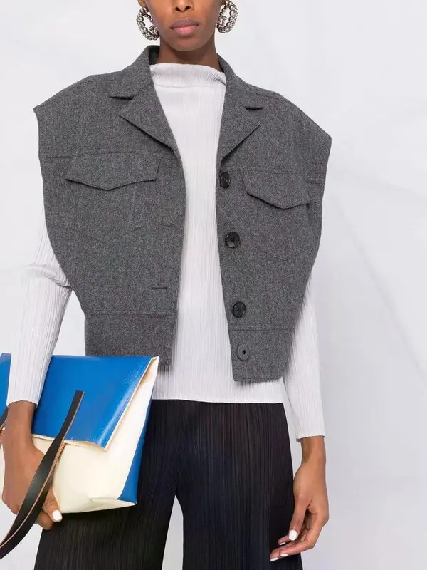 Issey Miyake Plissé Mock Neck Top