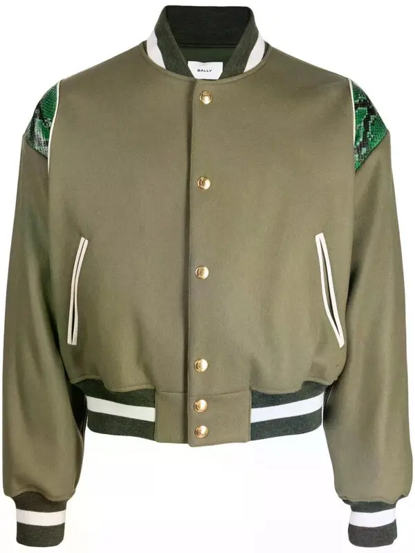 Bally Snakeskin Effect-detail Bomber Jacket