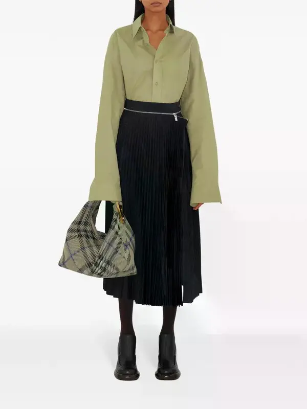 Burberry Peg Checked Tote Bag - Neutrals