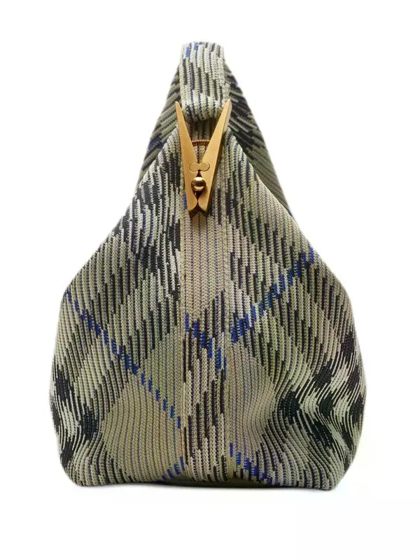 Burberry Peg Checked Tote Bag - Neutrals