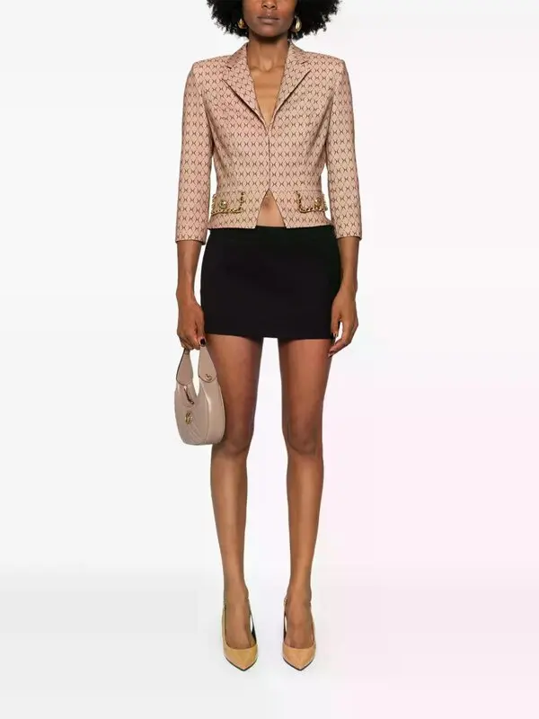 Elisabetta Franchi Diamond-print Cropped Jacket