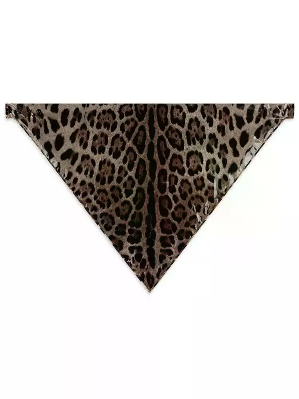 Dolce & Gabbana Leopard-print Coated Satin Triangle Veil