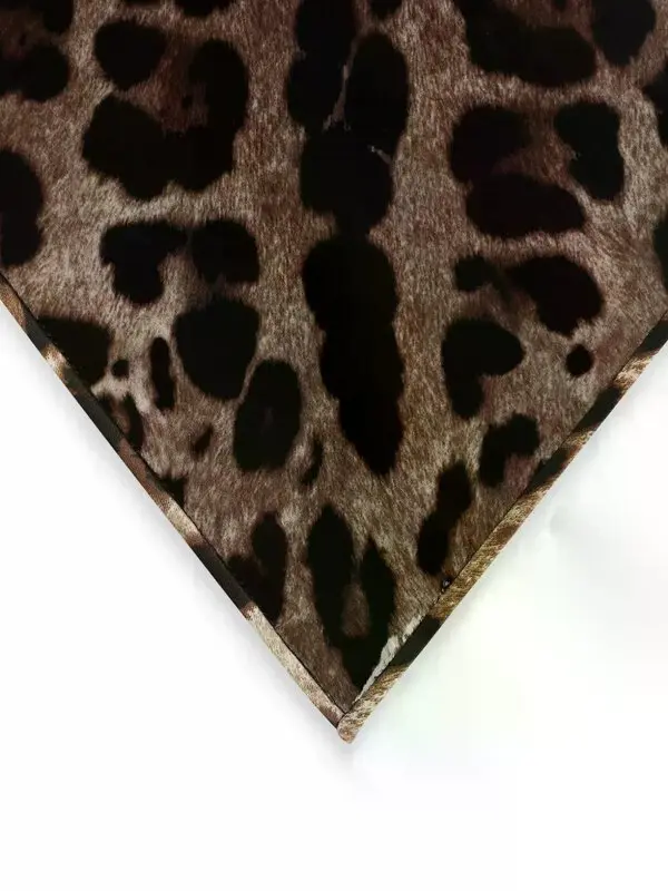 Dolce & Gabbana Leopard-print Coated Satin Triangle Veil