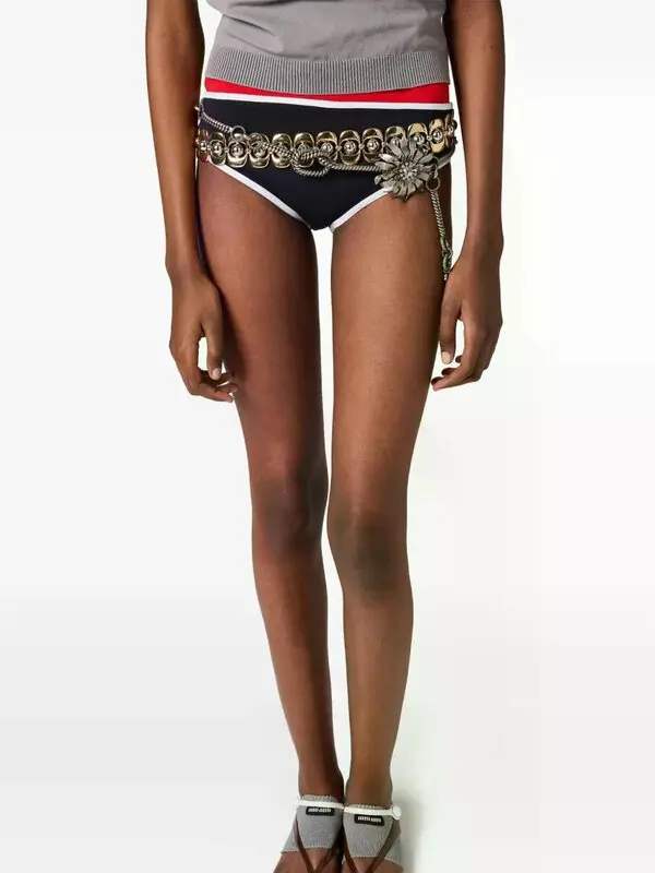 Miu Miu Technical-knit Bikini Bottom - Blue