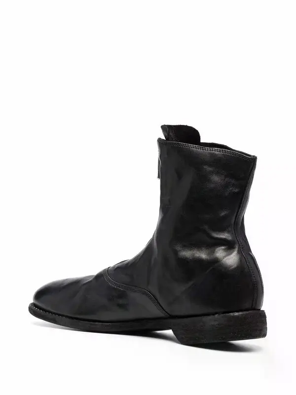 Guidi Leather Zip-front Ankle Boots