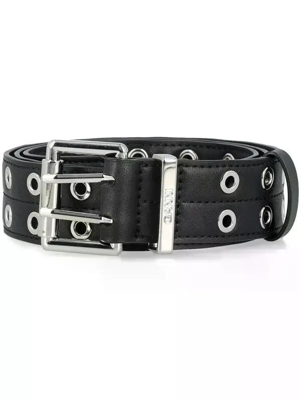 GANNI Double Eyelet Belt - Black