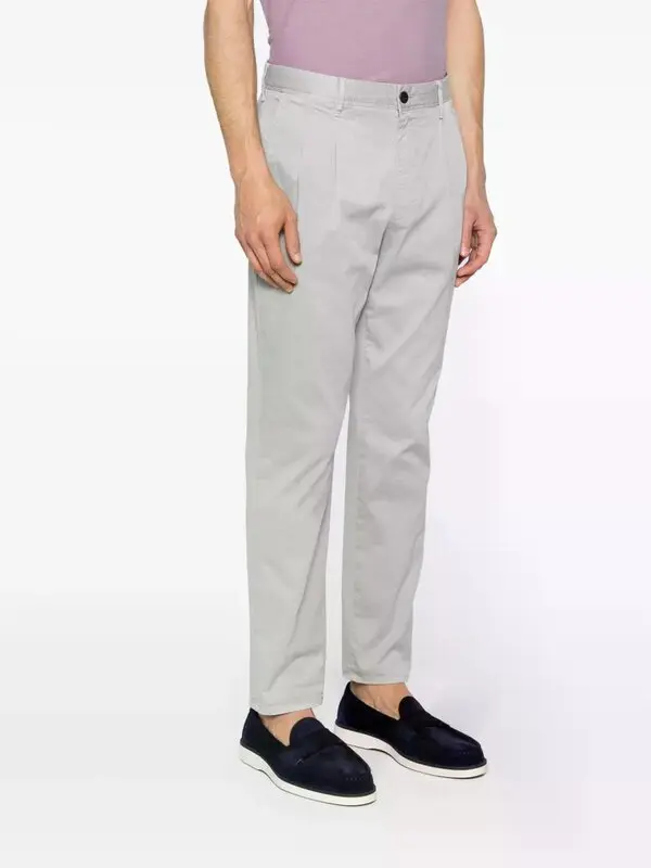 Incotex Tapered-leg Cotton Chino Trousers - Grey