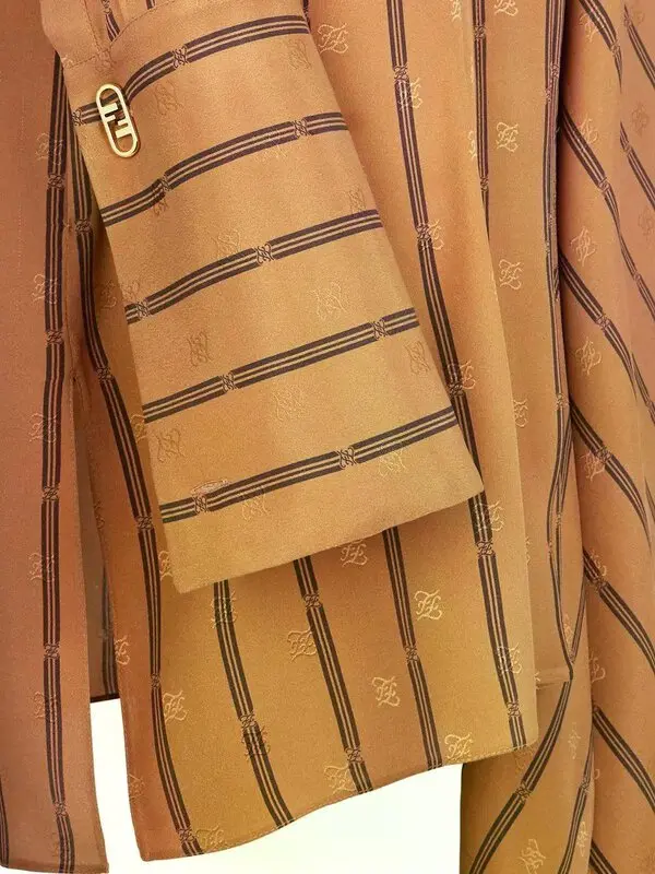 Fendi Karligraphy Striped Silk Dress