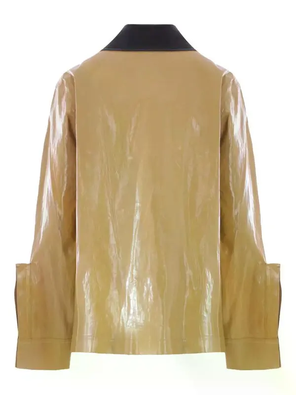 JIL SANDER Coated Linen Jacket - Brown