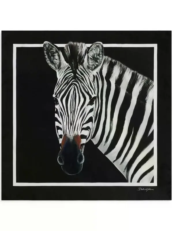 Dolce & Gabbana Zebra-print Twill Scarf - Black