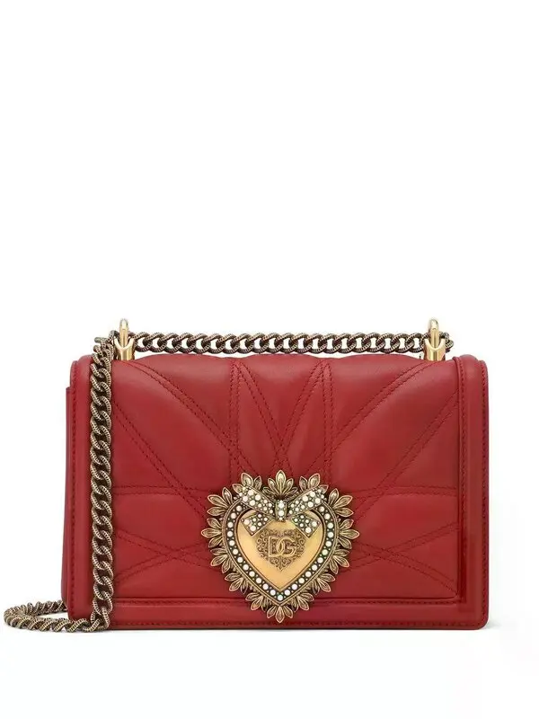 Dolce & Gabbana Medium Devotion Quilted Shoulder Bag - Red