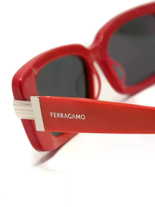 FERRAGAMO Rectangle-frame Sunglasses - Red