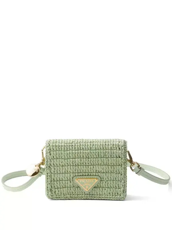 Prada Crochet Card Holder - Green