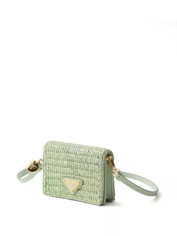 Prada Crochet Card Holder - Green