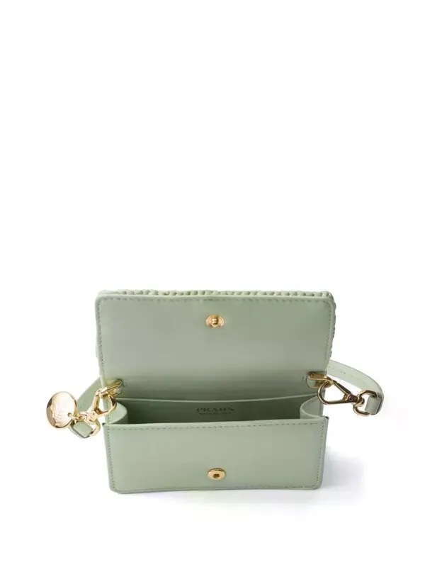 Prada Crochet Card Holder - Green
