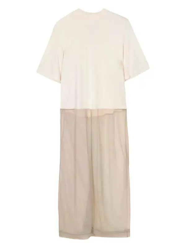 Toga Paneled Short-sleeve Dress - Neutrals