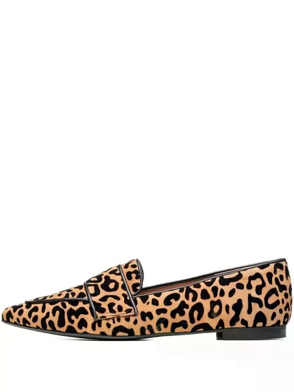 POCHE PARIS Abelle Leopard Print Loafers - Neutrals