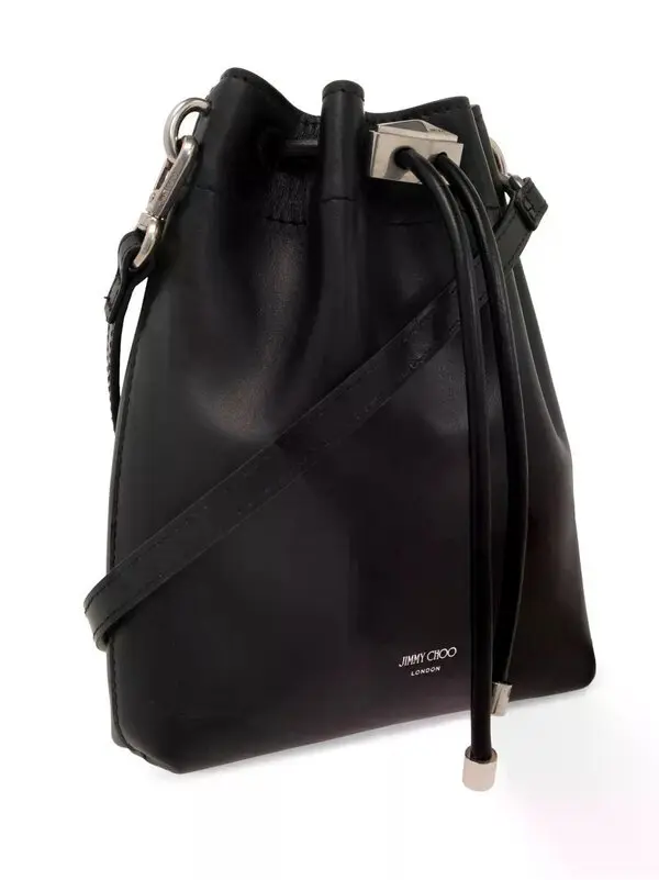 JIMMY CHOO Mini Cinch Leather Bucket Bag - Black