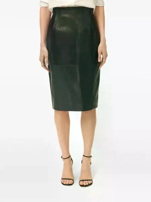 Brooks Brothers High-waisted Leather Pencil Skirt