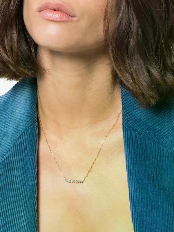 SUZANNE KALAN 18k Rose Baguette-cut Diamond Bar Necklace