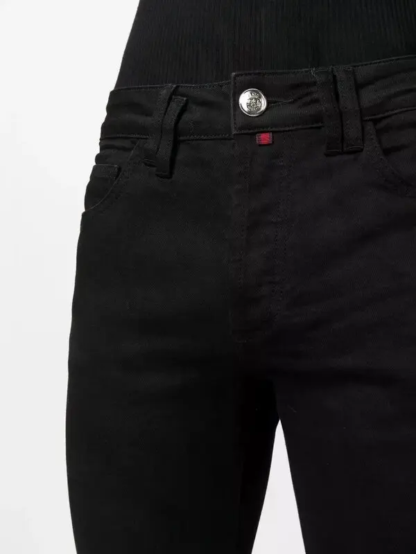 BILLIONAIRE Logo-embroidered Straight-leg Jeans - Black