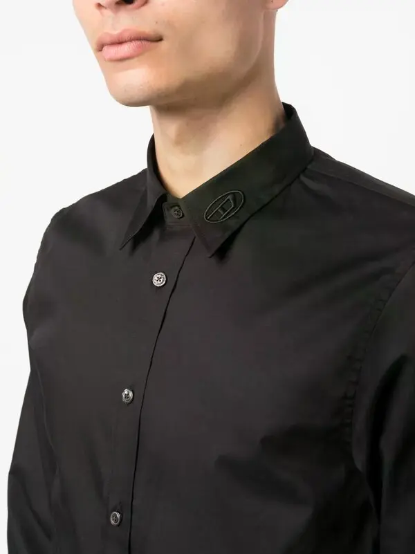DIESEL® Logo-embroidered Cotton Shirt