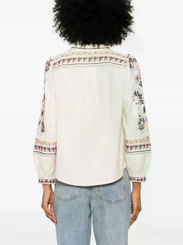 Ba&sh Caloe Floral Embroidered Blouse