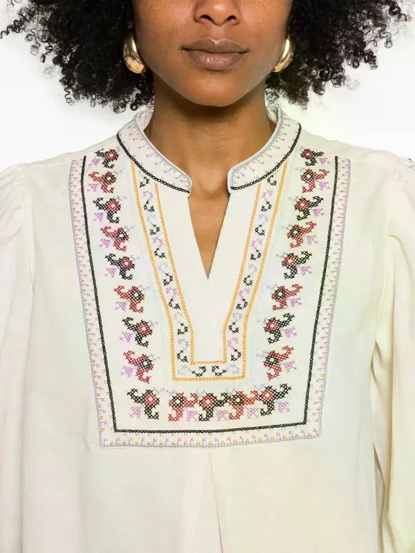 Ba&sh Caloe Floral Embroidered Blouse