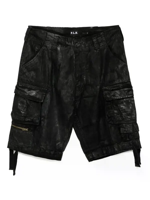 P.L.N. Leather Cargo Shorts