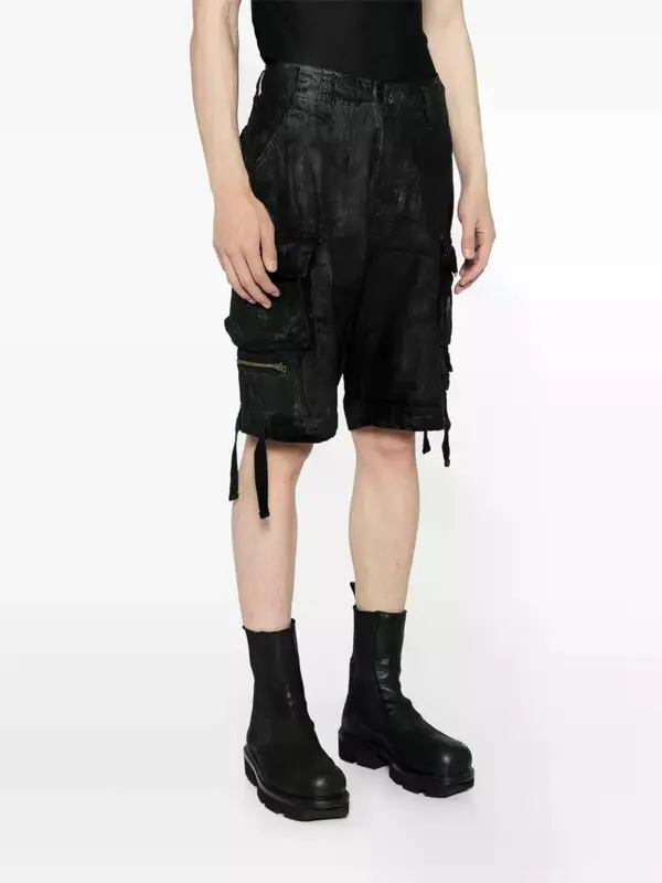 P.L.N. Leather Cargo Shorts