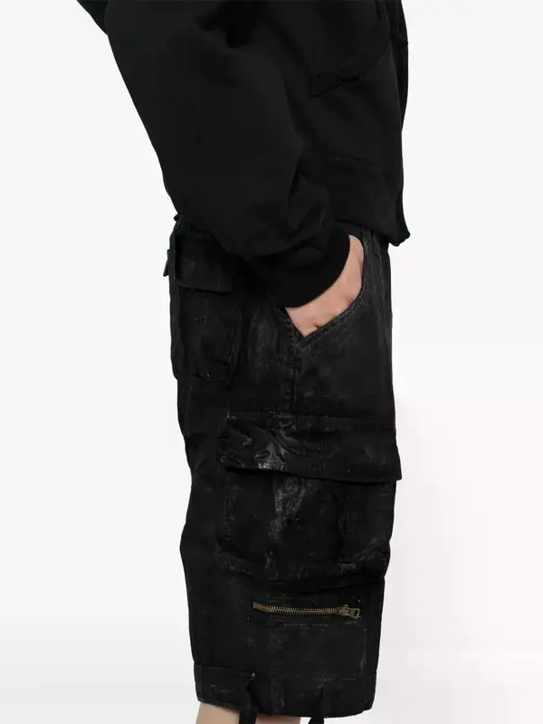 P.L.N. Leather Cargo Shorts