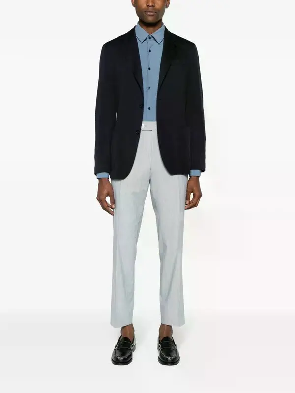 LARDINI Single-breasted Wool-blend Blazer