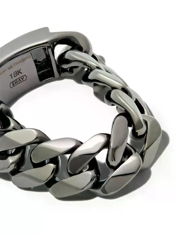 Shay 18kt Black Id Flat Link Ring