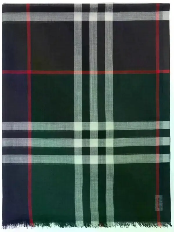 Burberry Check Wool-silk Scarf - Black